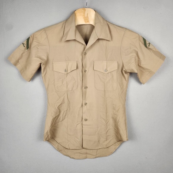 U.S. Army | Jackets & Coats | Vintage Us Army Shirt Mens 4 12 Khaki ...